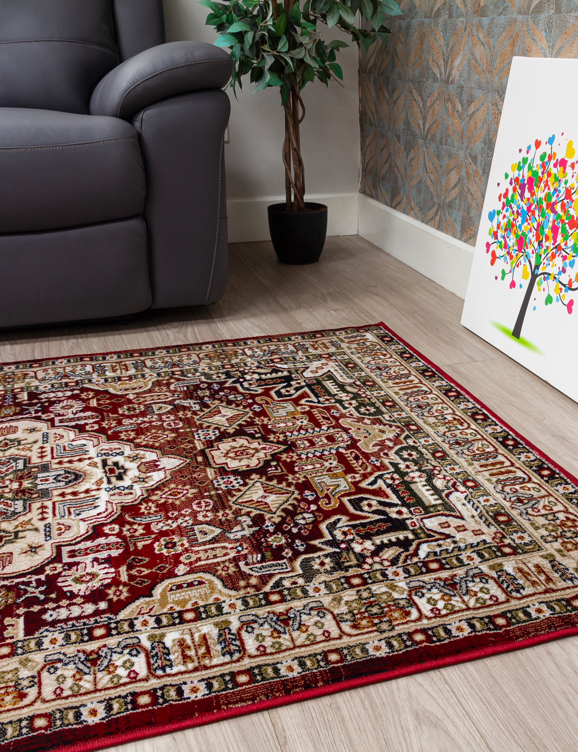 Floor Trends - Aziza Medallion - Red